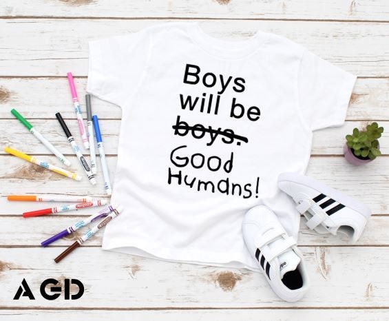 Boys Will Be Good Humans Kids Toddler Hipster Tee | Etsy