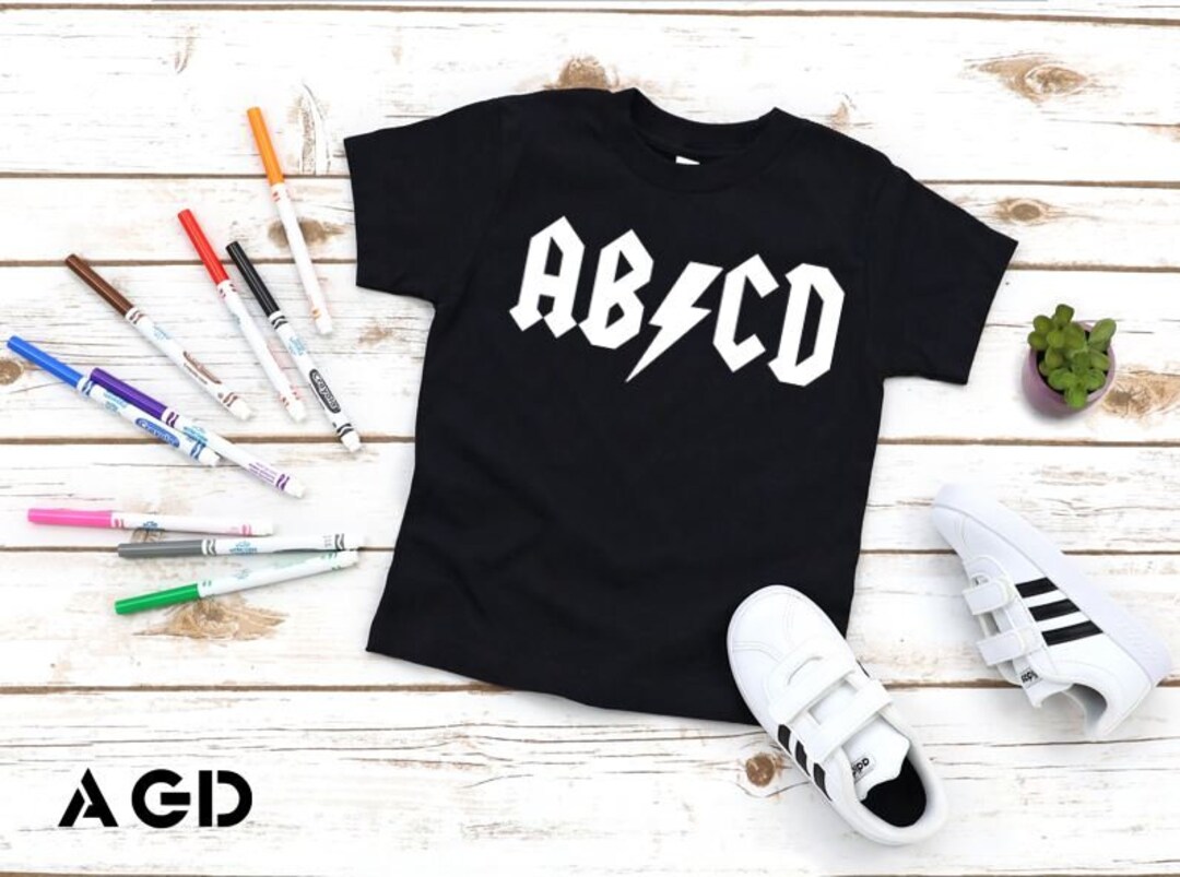 AB/CD, Hipster Tee, Rocker Kid, Rock & Roll, Ac/dc Alphabet, Funny - Etsy