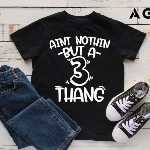 Ain't Nothin but A 3 Thang Birthday Photo Invitation Hip - Etsy