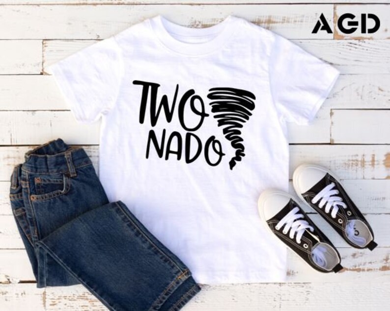 Two-nado Birthday Shirt Kids Toddler Modern Tee Party - Etsy