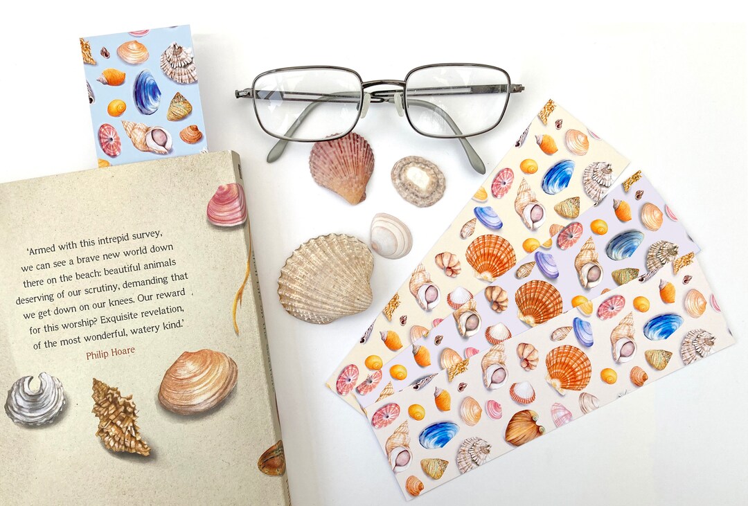 Printable Watercolor Seashell Bookmarks Set of 4 - Etsy