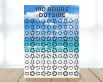 100 Hours Outside Tracker / Outside Hour Tracker / 100 Hours Outdoors ...