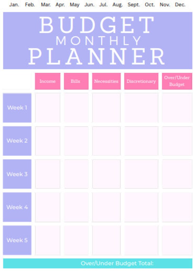 Bundle for Monthly Budget Printable - Etsy