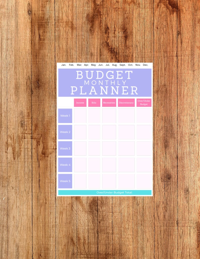 Monthly Budget Planner by Week Printable - Etsy