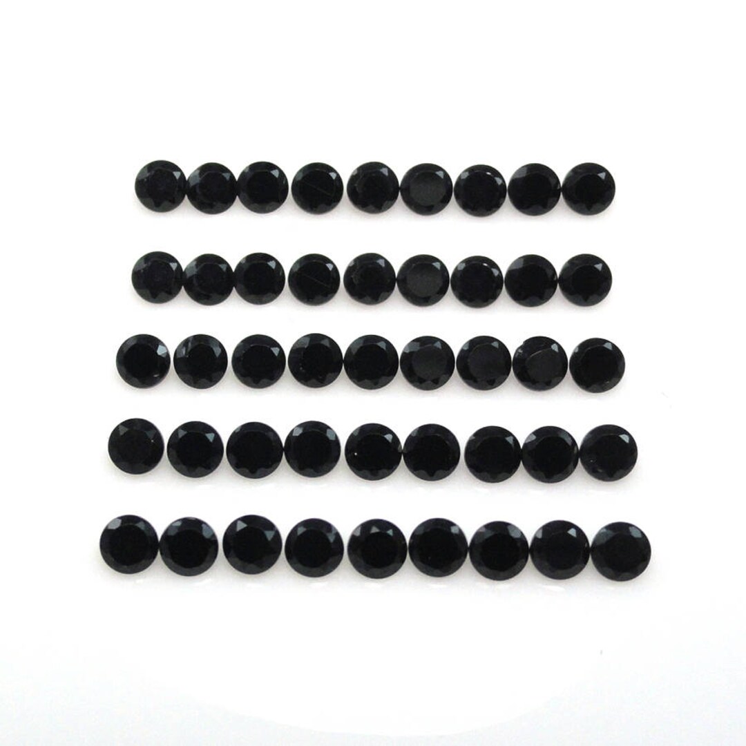 Black Spinel Round Shape 1.5mm Approximately 0.80 Carat, Pure Inky ...