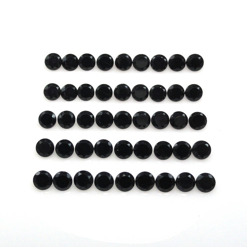 Black Spinel 15mm Faceted - Etsy