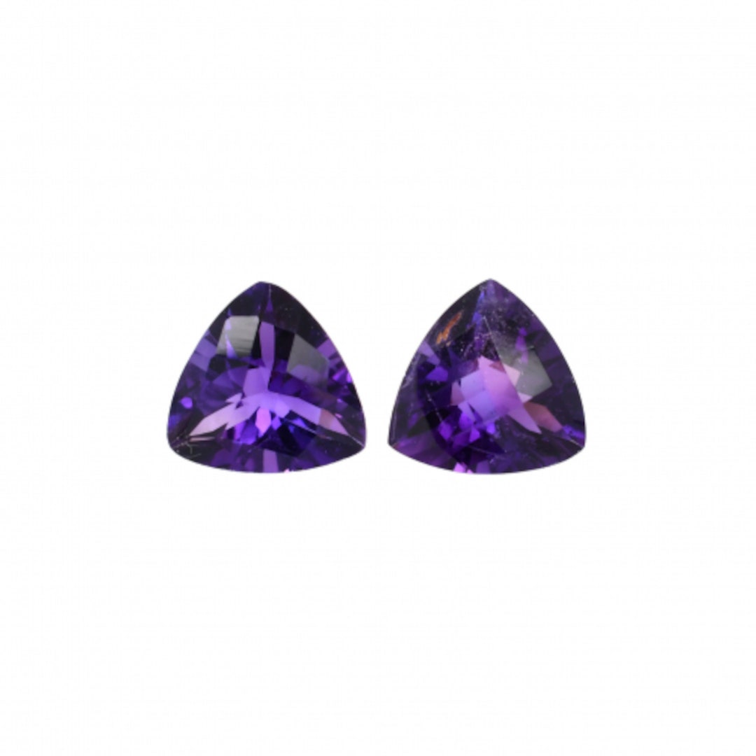 Amethyst Trillion 10mm Approximately 5 Carat Matching Pair, Sobriety ...
