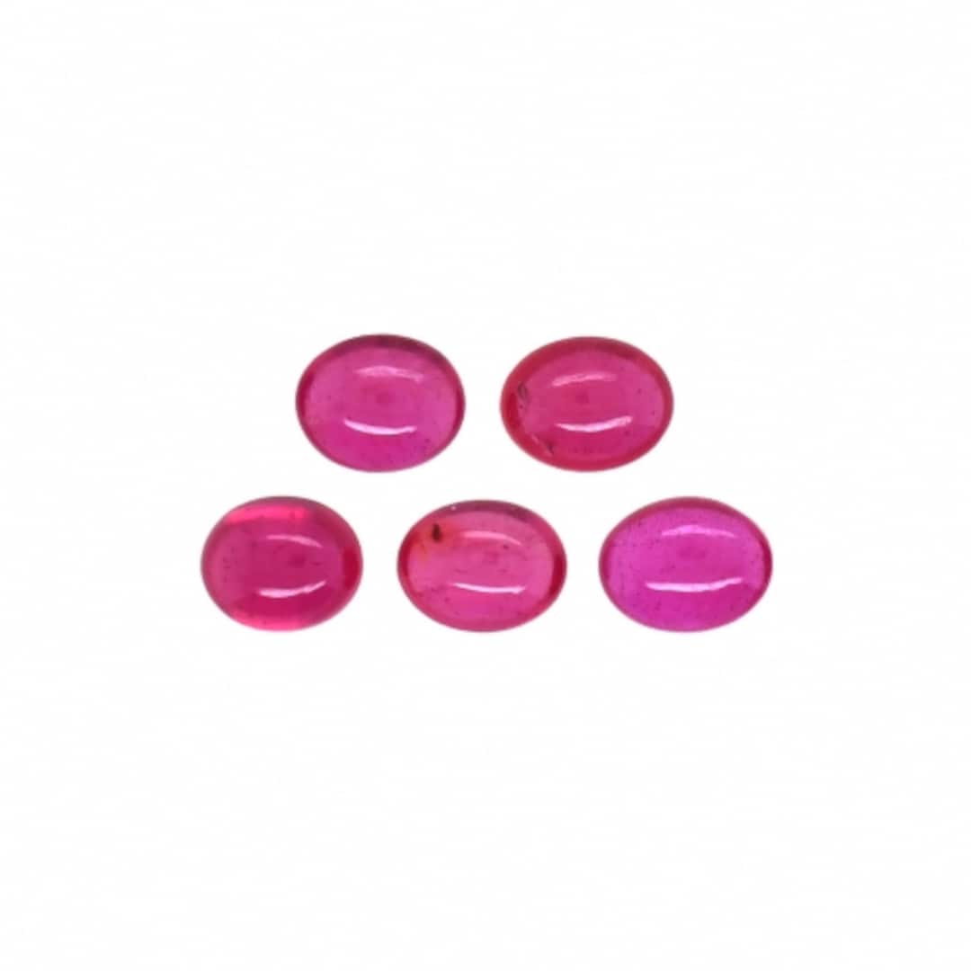 Ruby Cab Oval 5.3x4.5mm Approximately 3 Carat, July Birthstone, Loose ...