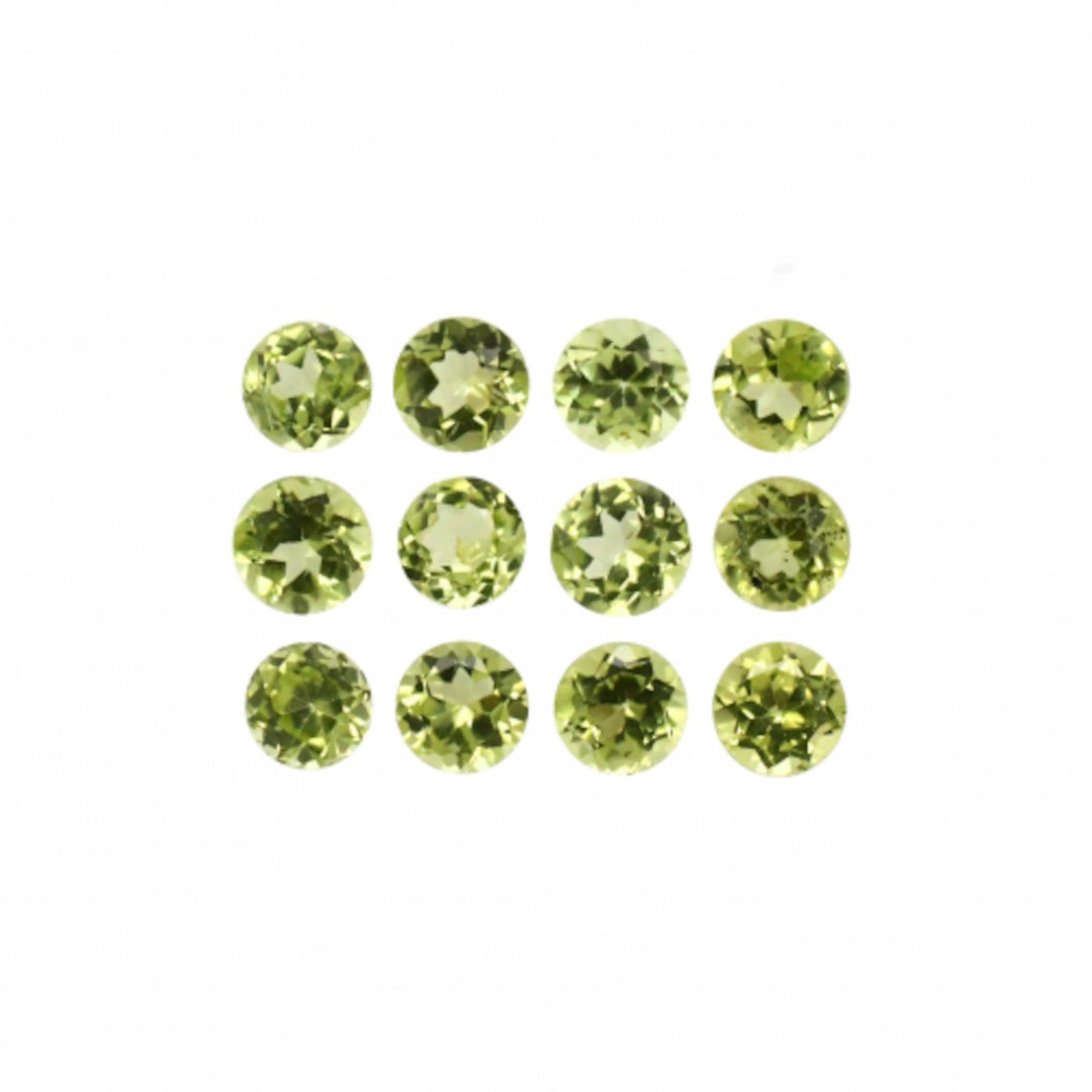 Peridot runde Form 3,5 mm ungefähr 2 Karat, August Birthstone, eine ...