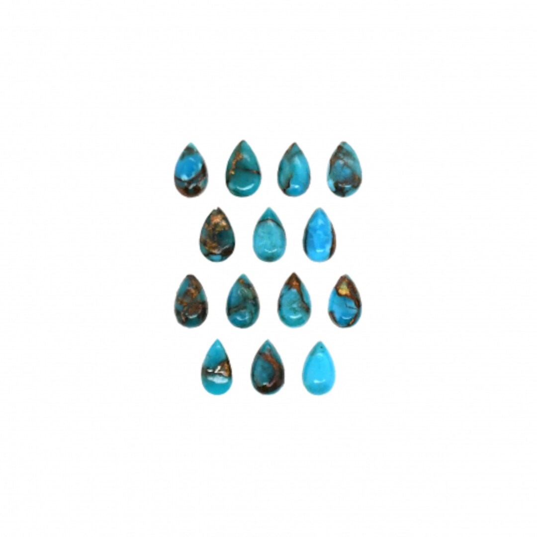 Blue Copper Turquoise Cab Pear Shape 5x3mm Approximately 3 Carat, Blue ...