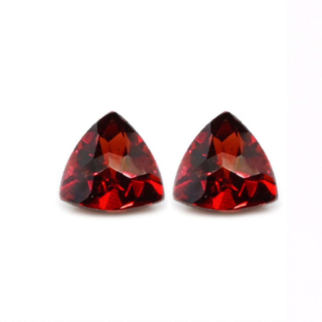 Red Garnet Trillion 9mm Approximately 5.20 Carat Matching Pair, January ...