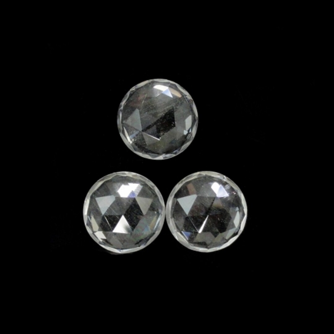 Clear Quartz Rose Cut Round 10mm Approximately 8 Carat, Excellent ...