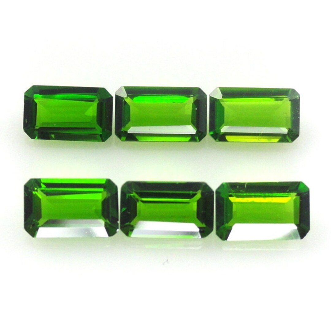 Chrome Diopside Emerald Cut 5x3mm Approximately 1.5 Carat, Nice Deep ...
