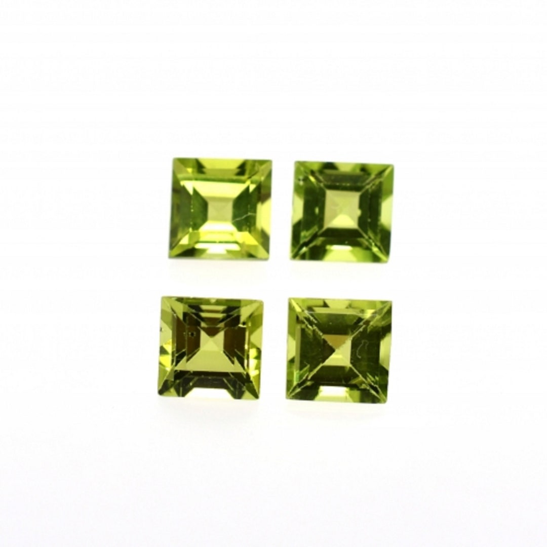 Peridot Square Shape 6mm Approximately 4.89 Carat, Lime Green Color ...