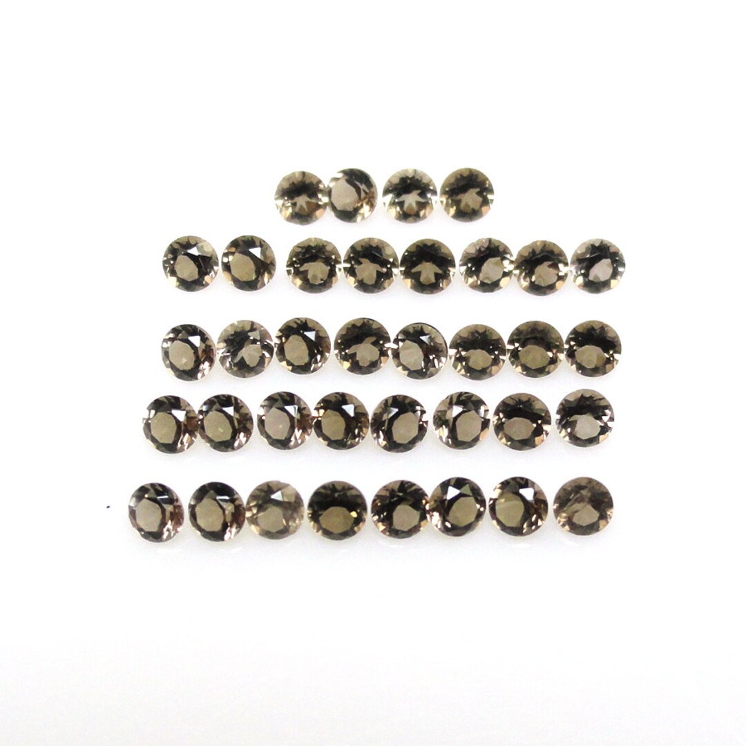 Smoky Quartz Round 2mm Approximately 1 Carat, Translucent Variety of ...