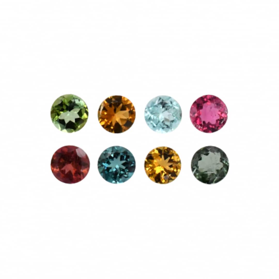 Multi Color Tourmaline Round 5mm Approximately 3.85 Carat, October ...