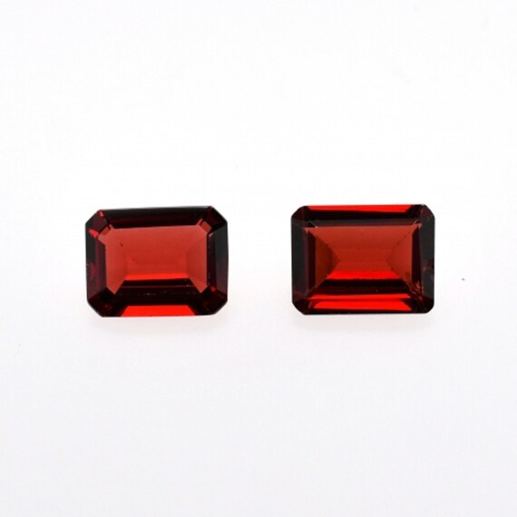 Red Garnet Emerald Cut 9x7mm Approximately 4.57 Carat Matching | Etsy