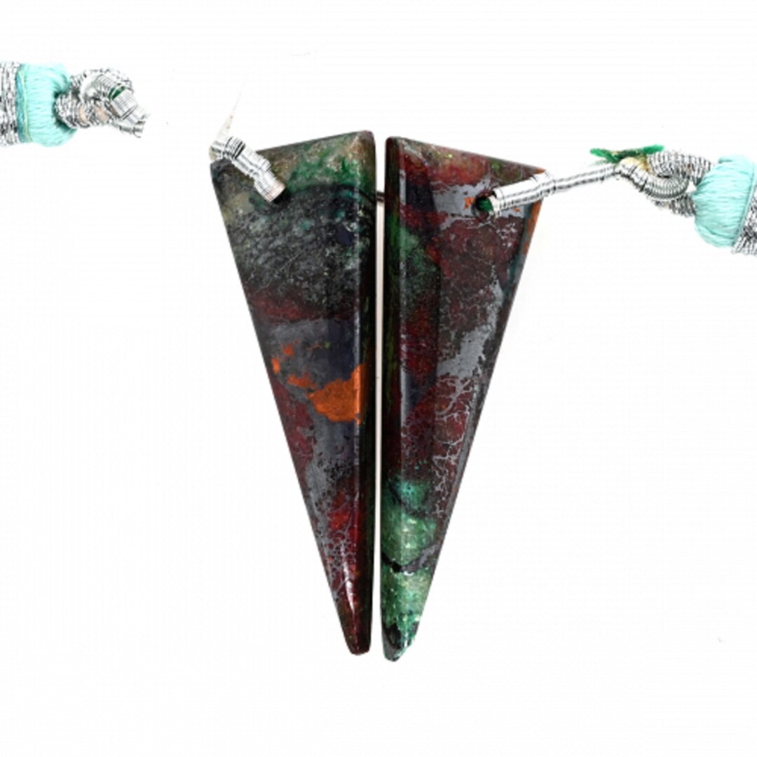 Cuprite Chrysocolla Drops Trillion Shape 34x12mm Front to Back Drilled ...