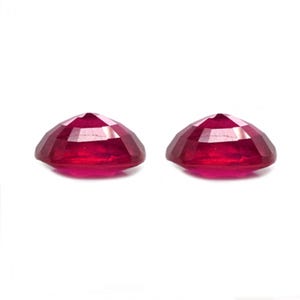 Madagascar Ruby Oval 12x10x5.5mm Approximately 11 Carat Matching Pair ...