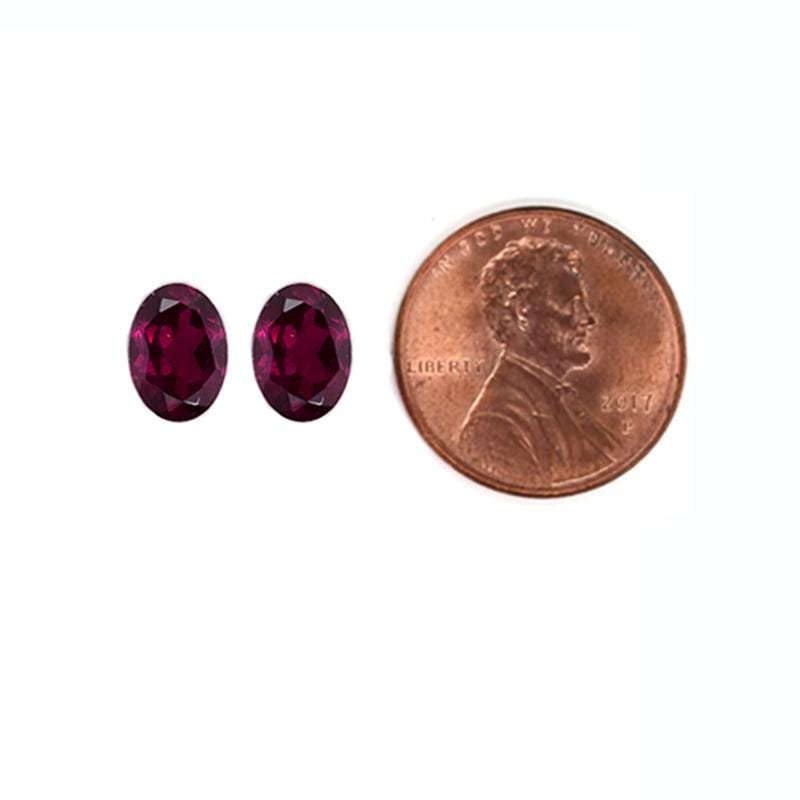 Raspberry Garnet Oval 7x5mm Approximately 1.70 Carat Matching Pair ...