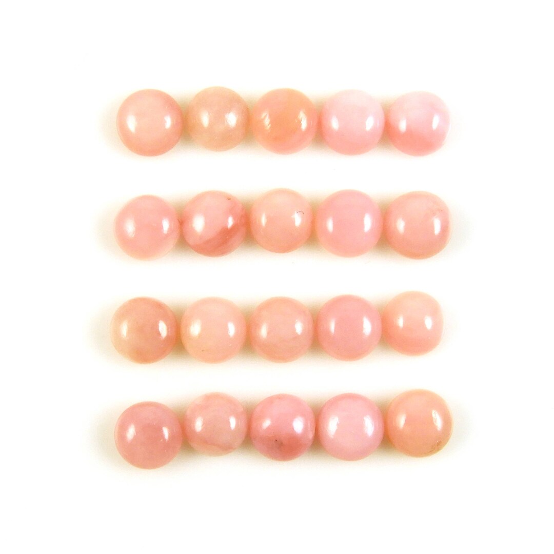 Pink Opal Cab Round Shape 5mm Approximately 8 Carat, October Birthstone ...