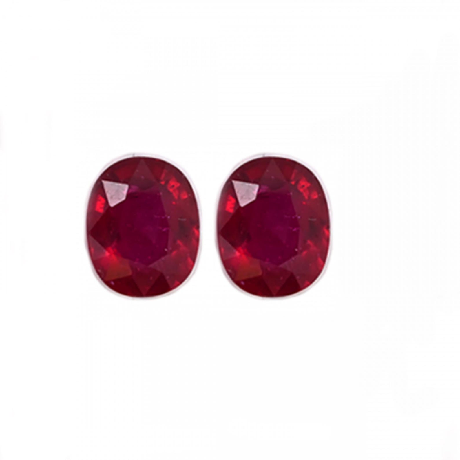 Madagascar Ruby Oval 12x10x5.5mm Approximately 11 Carat Matching Pair ...