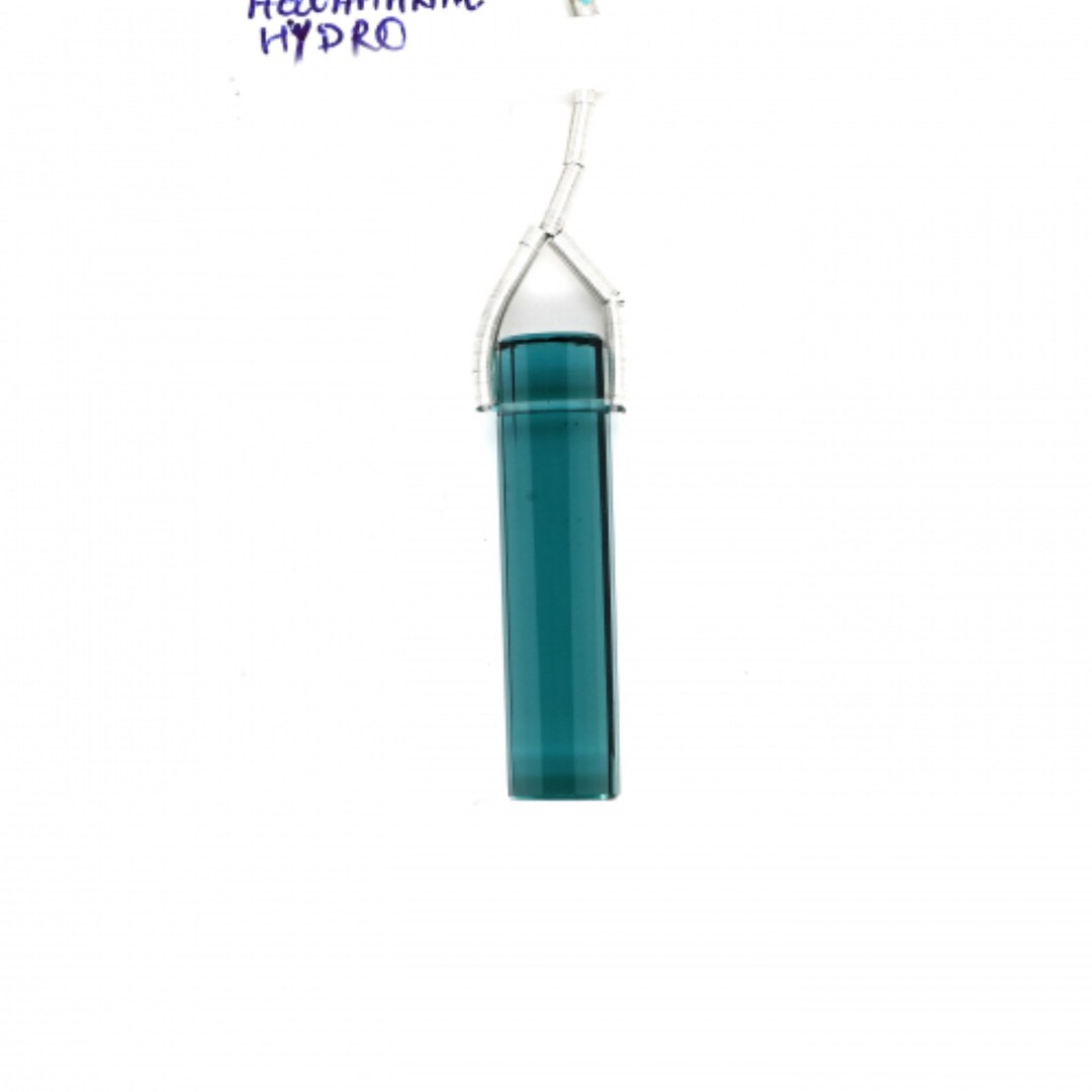 Hydro Aquamarine Drop Tube Shape 30x7mm Drilled Bead Single Pendant ...
