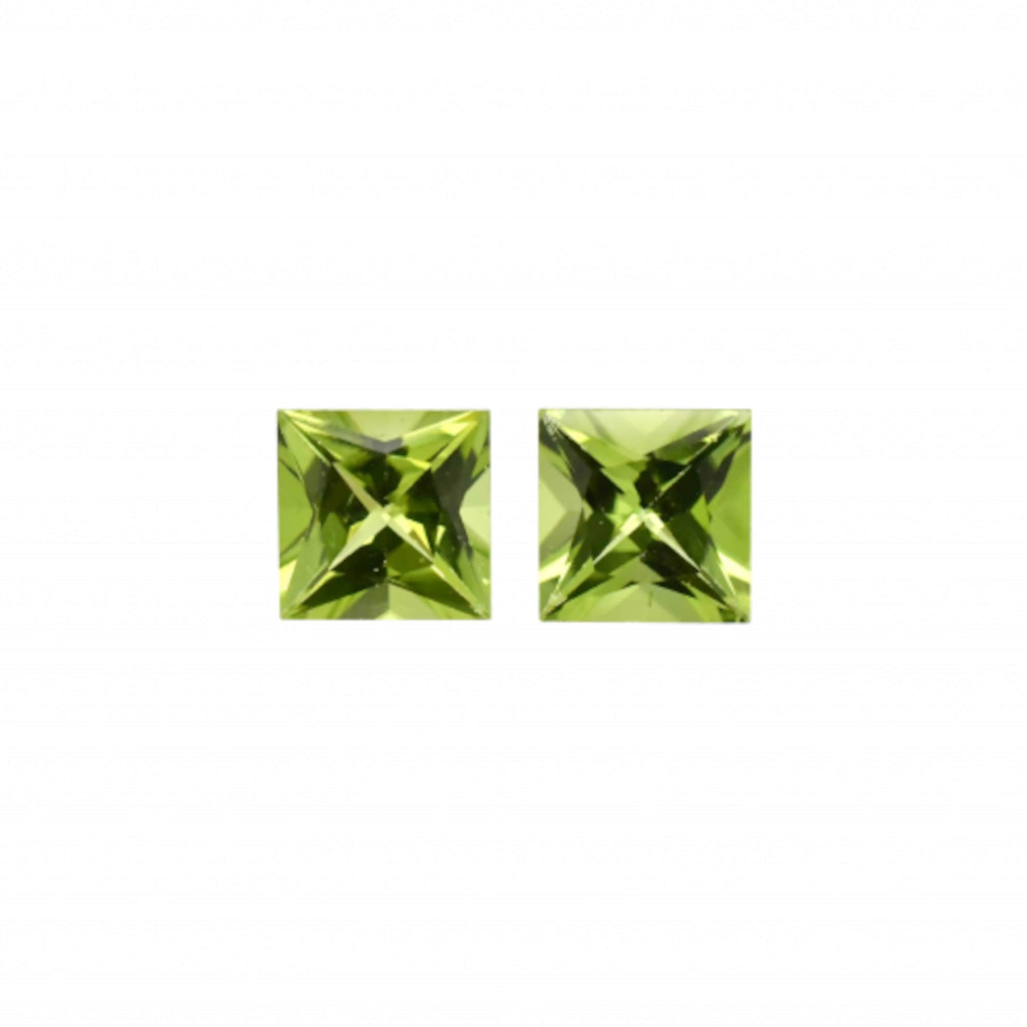 Peridot Princess Cut 7mm Approximately 3.70 Carat Matching - Etsy UK