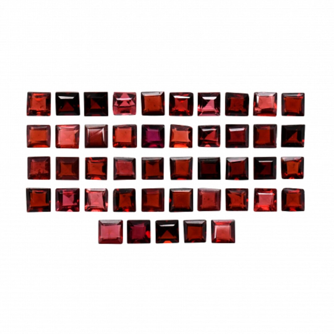 Red Garnet Princess Cut 4mm Approximately 20 Carat, January Birthstone ...