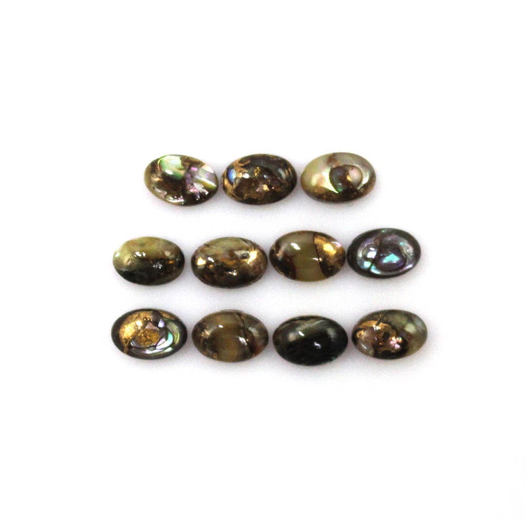 Copper Abalone Shell Cab Oval Shape 6x4mm Approximately 4 Carat, Brown ...