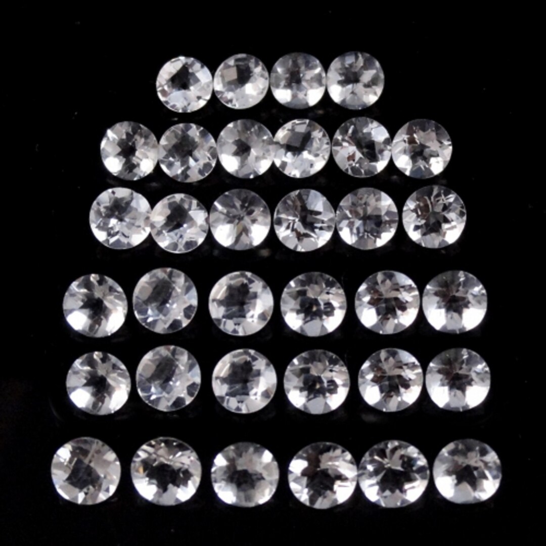 White / Clear Quartz Round 4mm Approximately 9 Carat, Eye Clean Clarity ...