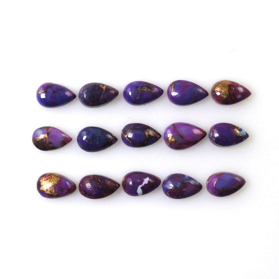 Purple Copper Turquoise Pear Shape 5x3mm Approximately 3 Carat ...