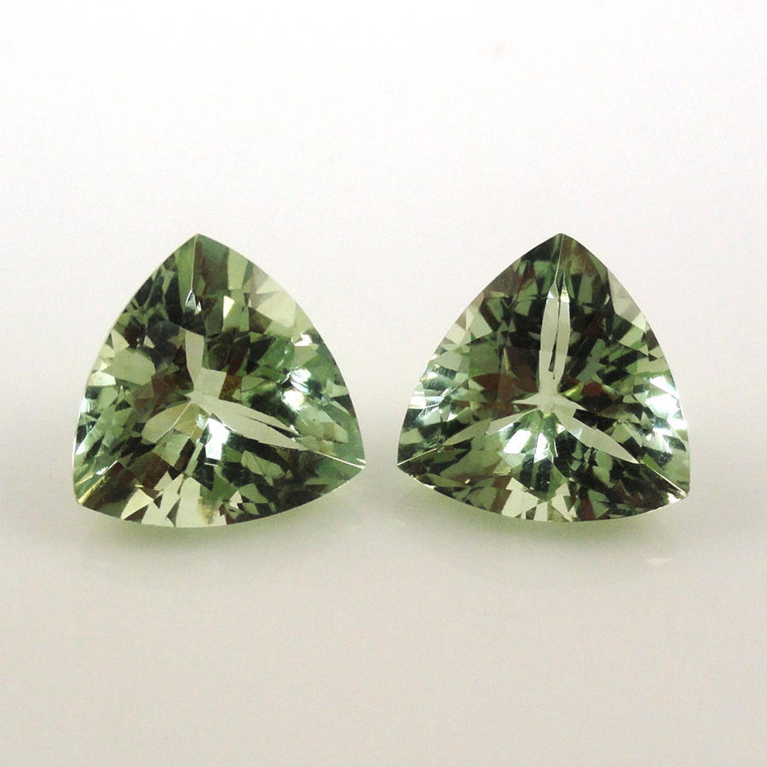 Green Amethyst Trillion Shape 11x11mm Approximately 8 Carat Matching ...