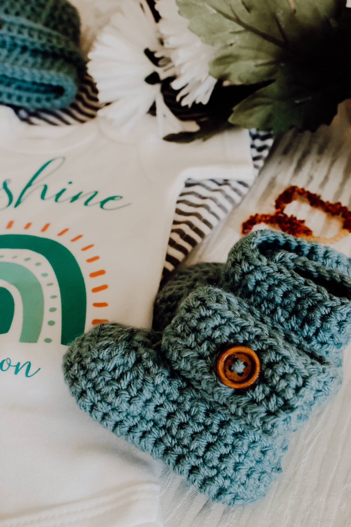 Gender Neutral Baby Ankle Boots Wrap Around Newborn Booties - Etsy