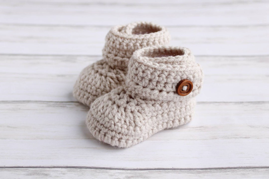 Gender Neutral Baby Ankle Boots - Wrap Around Newborn Baby Booties ...