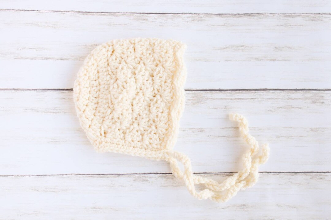Newborn Ivory Shelby Bonnet - Modern Baby Bonnet - Baby Girl Shower ...