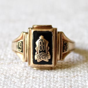 Gold 1958 Class Ring Vintage - Etsy