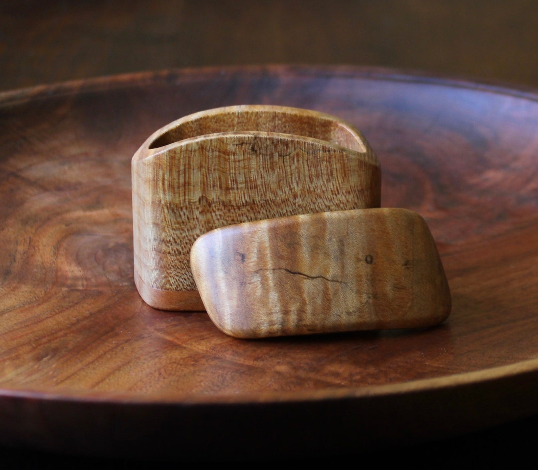 Curly Maple Box With Lid. Cute Curved Wooden Box and Lid. Stamp on ...