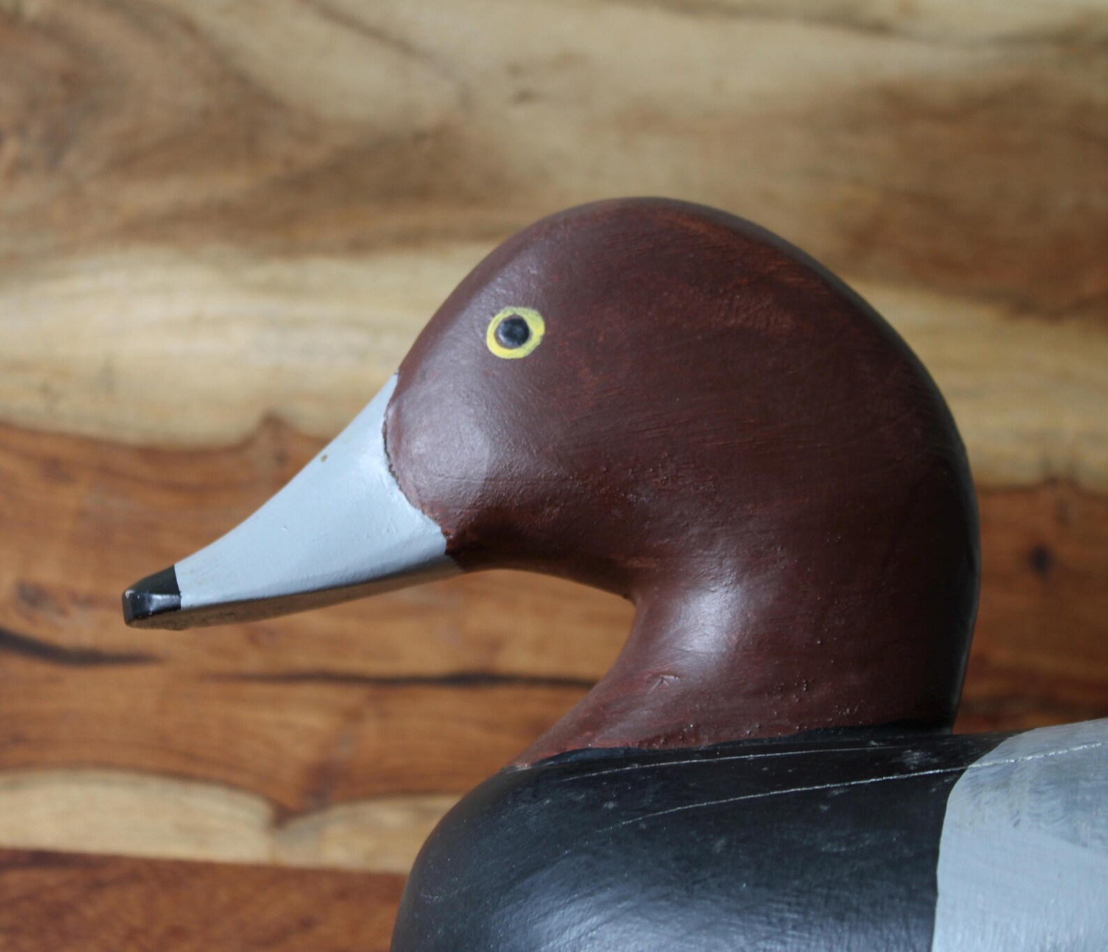 Redhead Wooden Duck Decoy. Hand Painted. Hand Carved. Signed and Dated ...