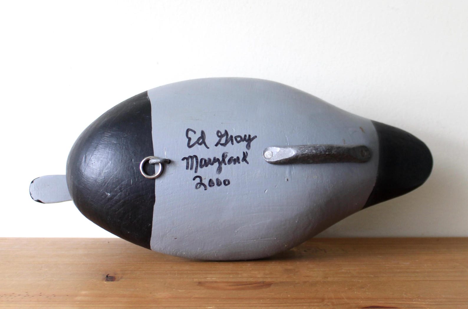 Redhead Wooden Duck Decoy. Hand Painted. Hand Carved. Signed and Dated ...