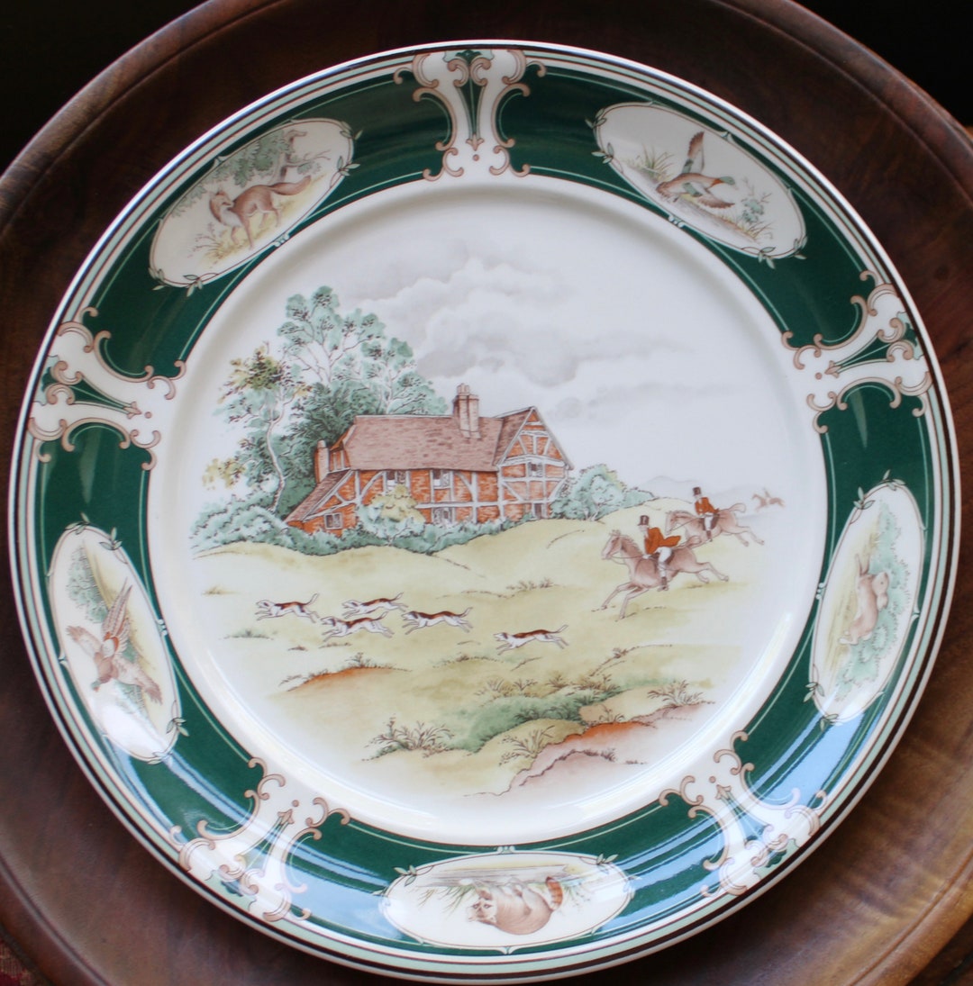 Four Pursuit Dinner Plates by Noritake Ireland 9170. Irish Hunting ...