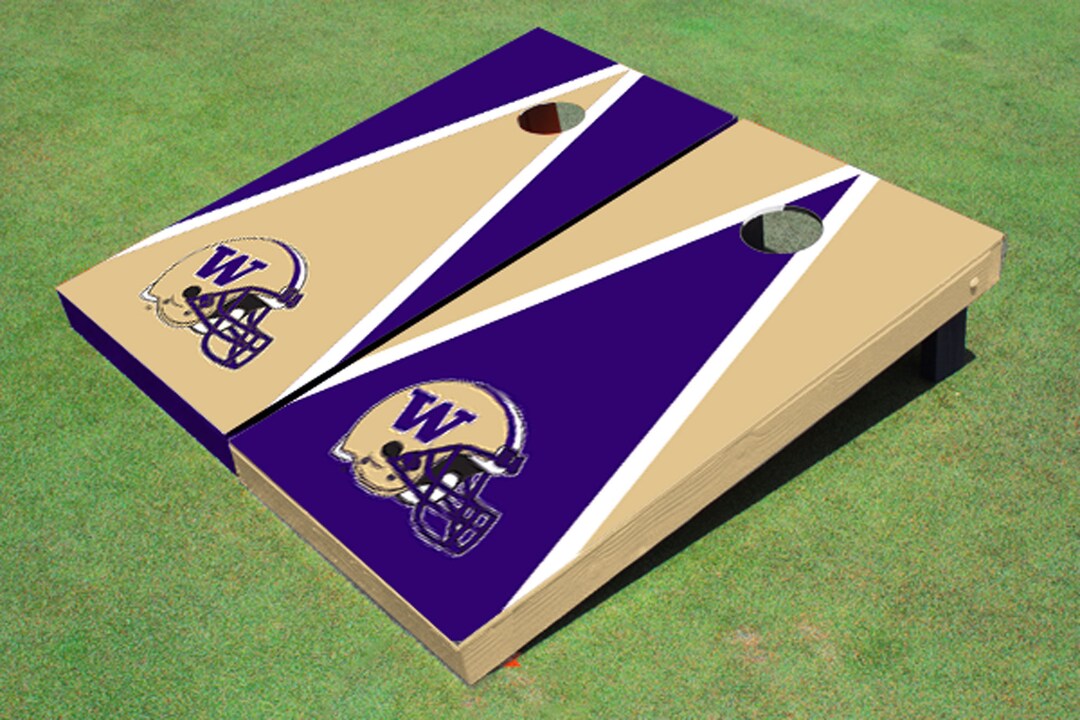 University of Washington Helmet Alternating Triangle Cornhole Boards - Etsy