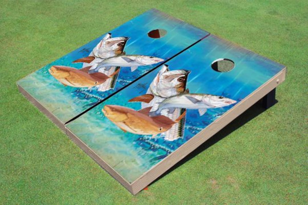 Custom Guy Harvey Tarpon Bone Red Fish Cornhole Boards - Etsy