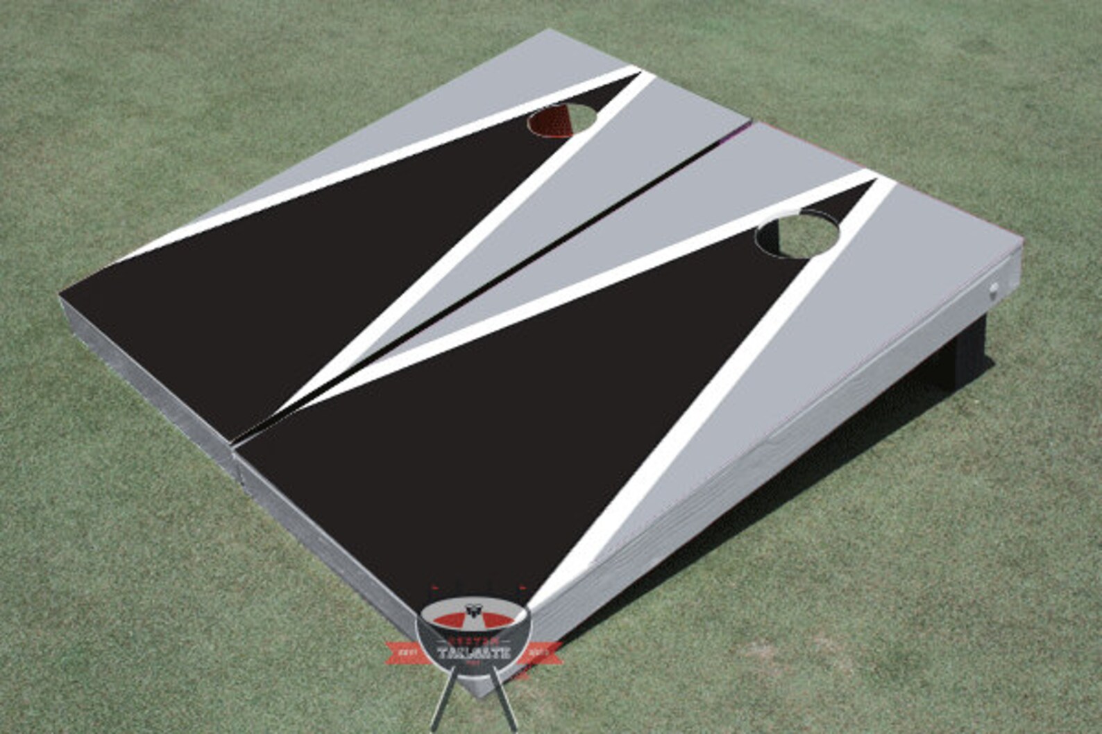 Painted Corn Hole Black and Gray Matching Triangle Cornhole | Etsy