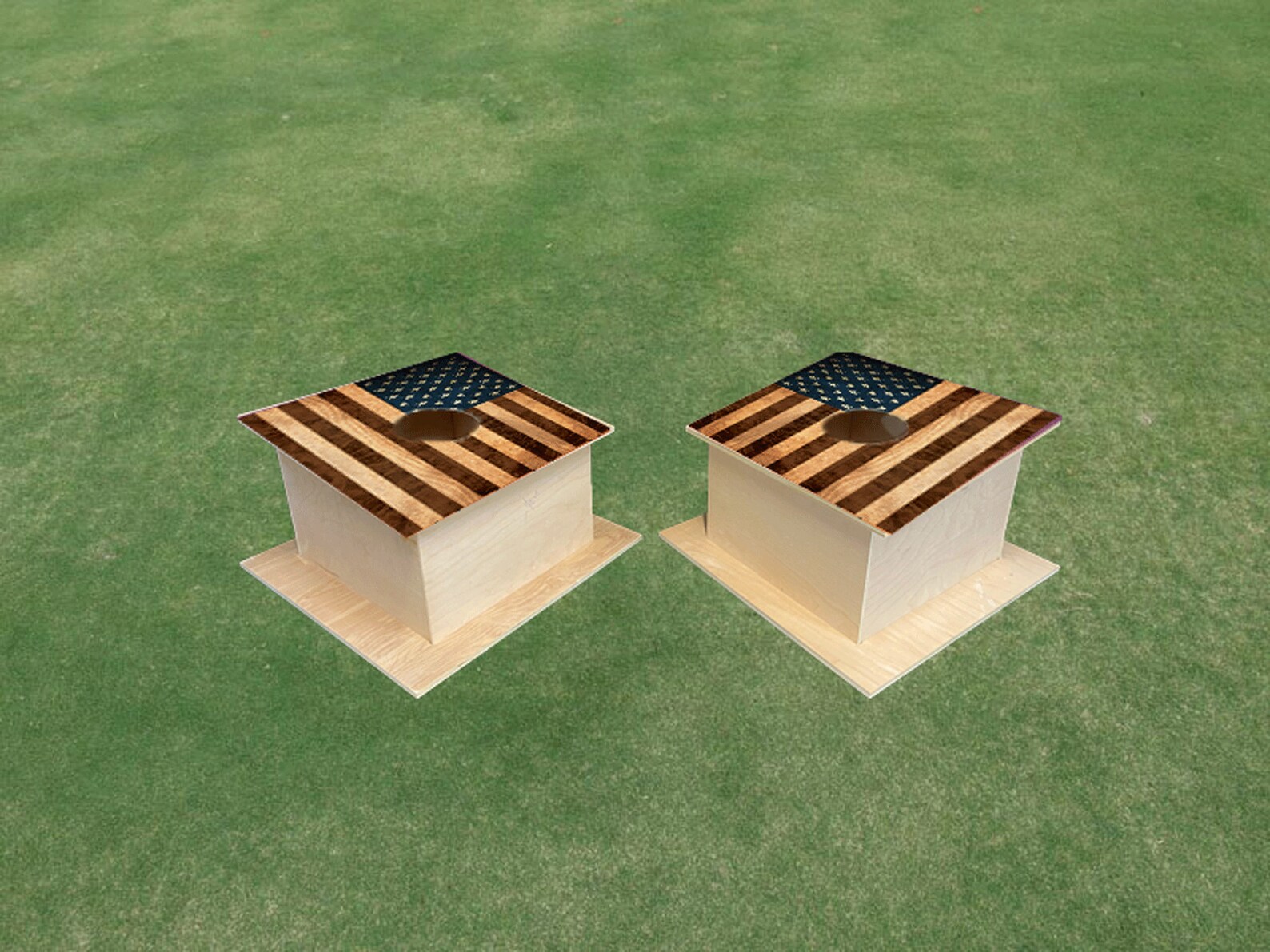 American Flag Wood Look Cornhole Air Mail Box | Etsy