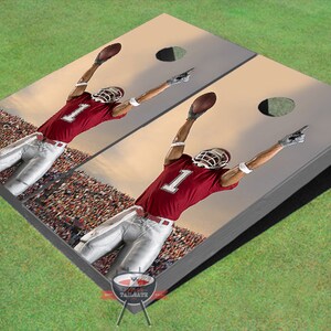 Custom Football Player Victory Graphic Cornhole Boards - Etsy