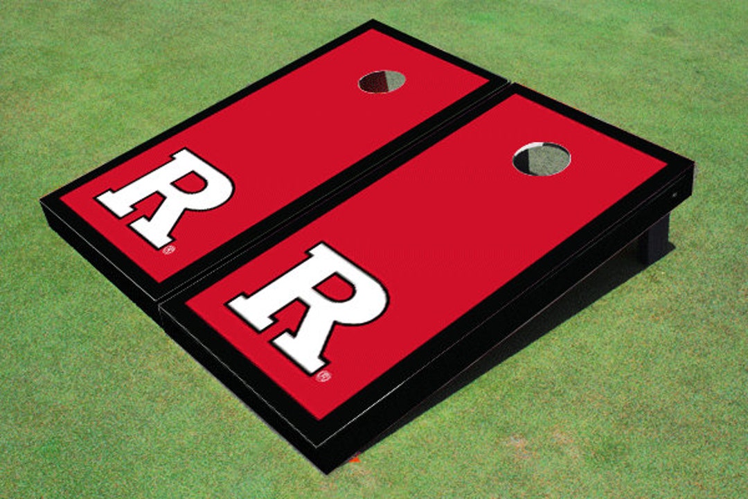 Rutgers University Black Matching Border Cornhole Boards - Etsy