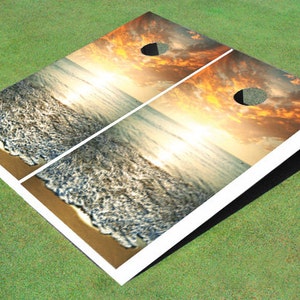 Custom Corn Hole Sunset Cornhole Boards - Etsy