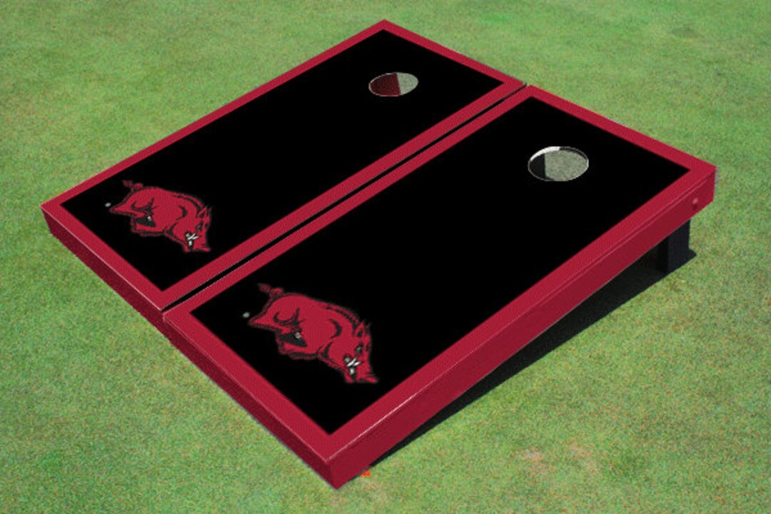 University of Arkansas Maroon Matching Border Cornhole Boards - Etsy