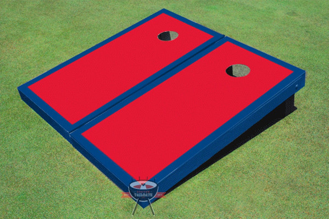 Painted Corn Hole Red and Royal Matching Border Cornhole Boards - Etsy